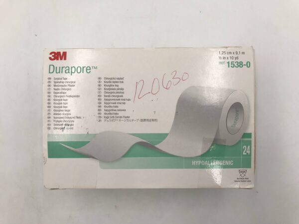 3M 1538-0 Durapore Surgical Tape Hypoallergenic 1/2in x 10yd (24/Box) (X) – GB TECH USA