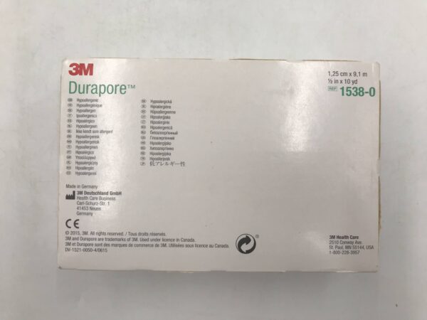 3M 1538-0 Durapore Surgical Tape Hypoallergenic 1/2in x 10yd (24/Box) (X) – GB TECH USA