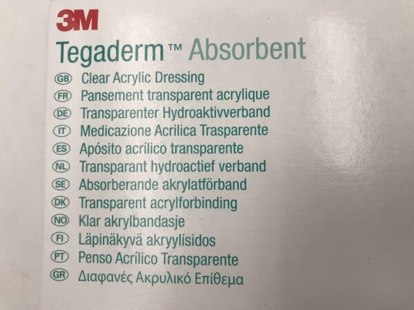 3M 90800 Tegaderm Absorbent Clear Acrylic Dressing 3in x 3-3/4in (5/PKG ...
