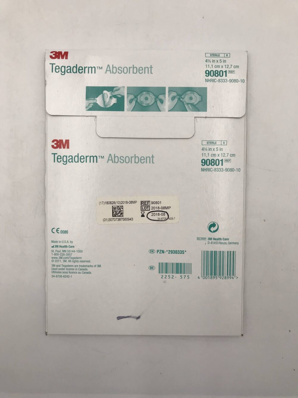 3M 90801 Tegaderm Absorbent Clear Acrylic Dressing 4-3/8in x 5in (5 ...