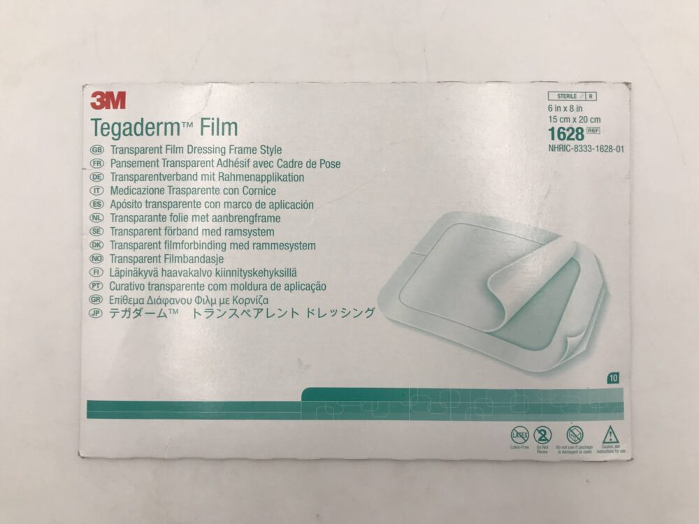 3M 1628 Tegaderm Film Transparent Film Dressing Frame Style 6in x 8in ...
