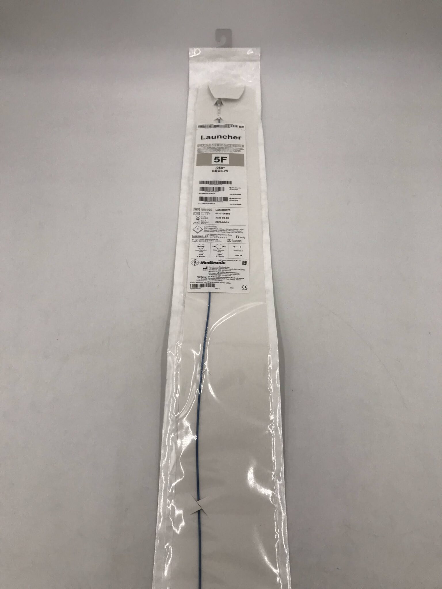Medtronic LA5EBU375 Launcher Guiding Catheter EBU3.75 5F 100cm .058″ (X ...