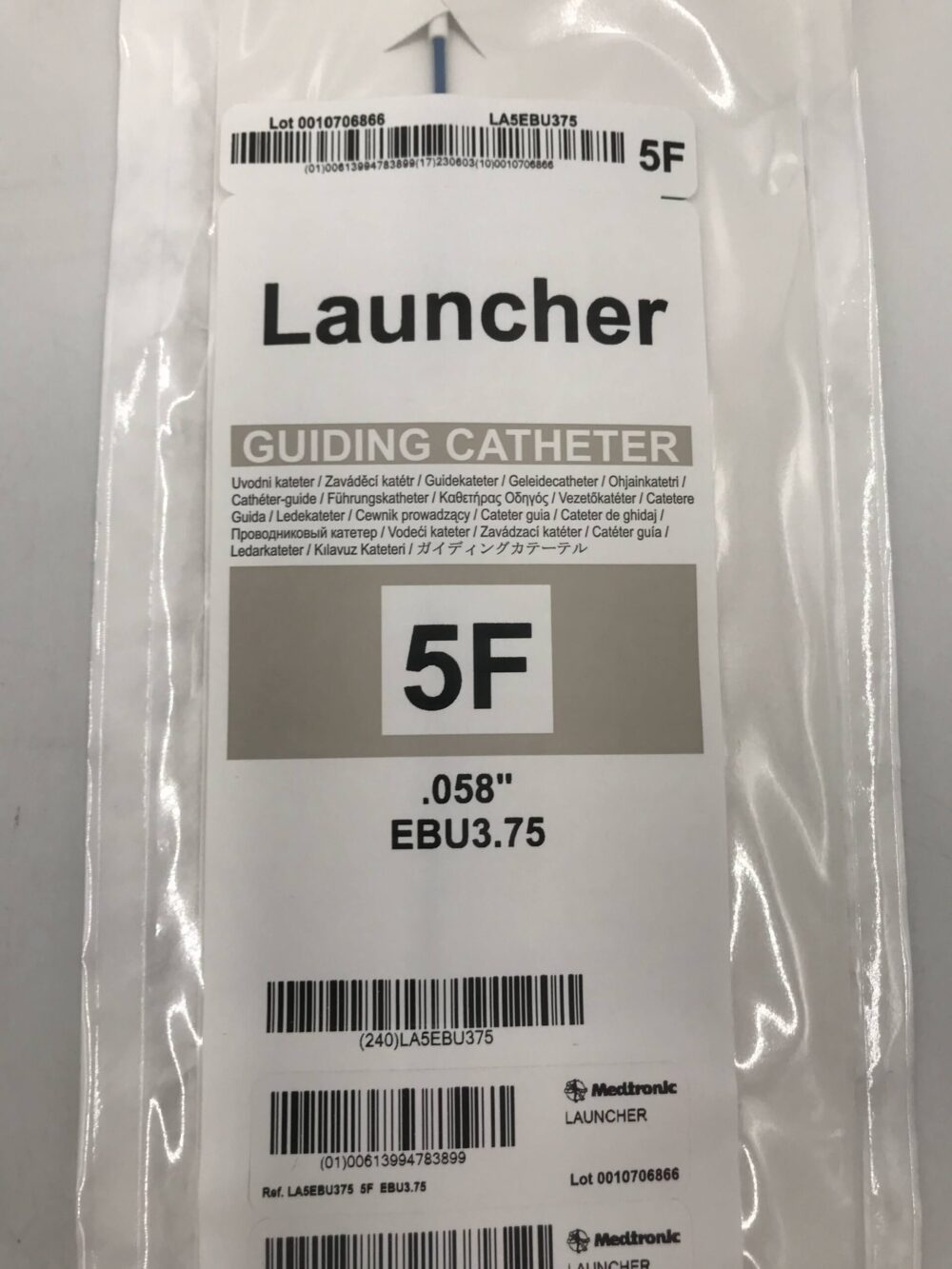 Medtronic LA5EBU375 Launcher Guiding Catheter EBU3.75 5F 100cm .058″ (X ...