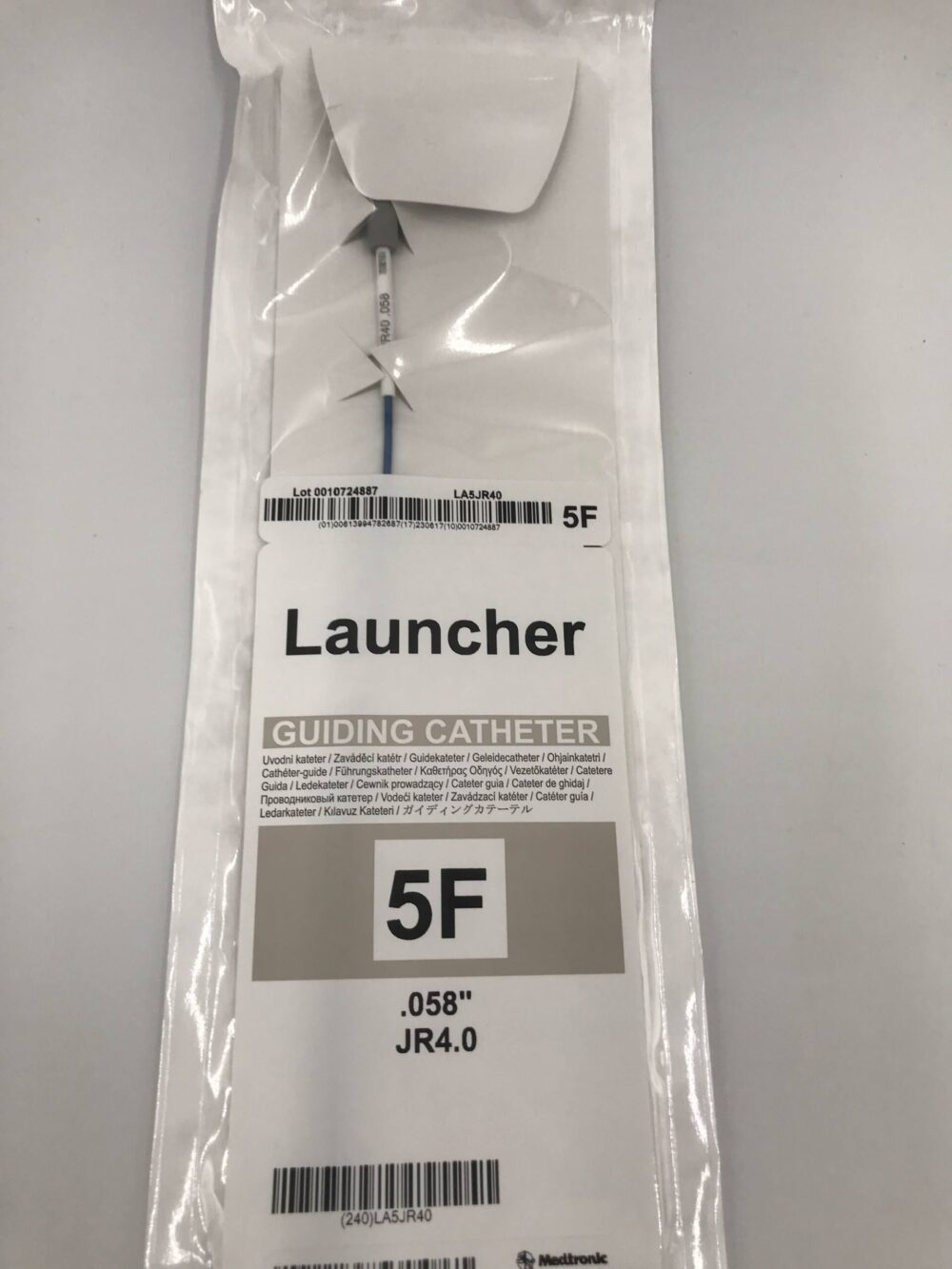 Medtronic LA5JR40 Launcher Guiding Catheter JR4.0 5F 100cm .058" (X ...