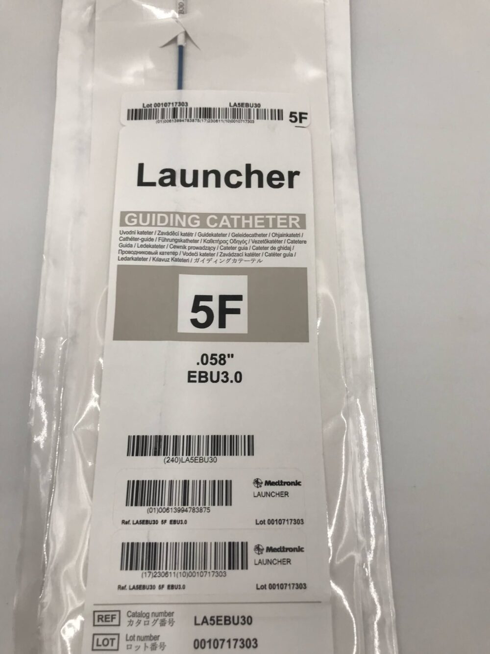 Medtronic LA5EBU30 Launcher Guiding Catheter EBU3.0 5F 100cm .058" (X ...