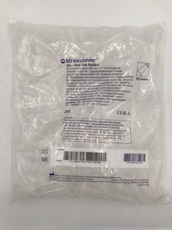 BD 364815 Vacutainer One Use Holder (250/Bag) – GB TECH USA