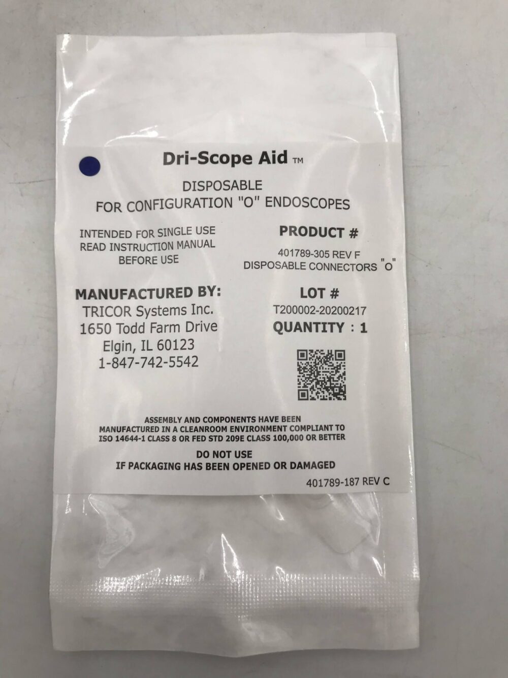 Tricor Systems 401789-305 Dri-Scope Aid Disposable Connectors "O" (100 ...