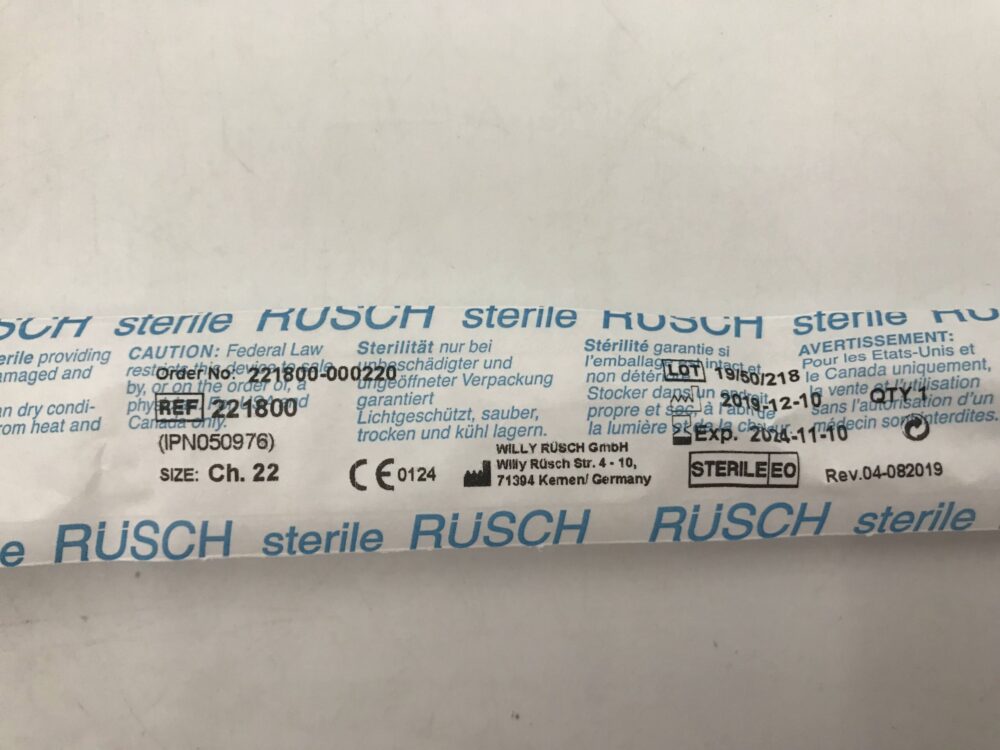 Teleflex 221800 Rusch PVC Catheter Tiemann 2 Eyes Ch.22 - GB TECH USA
