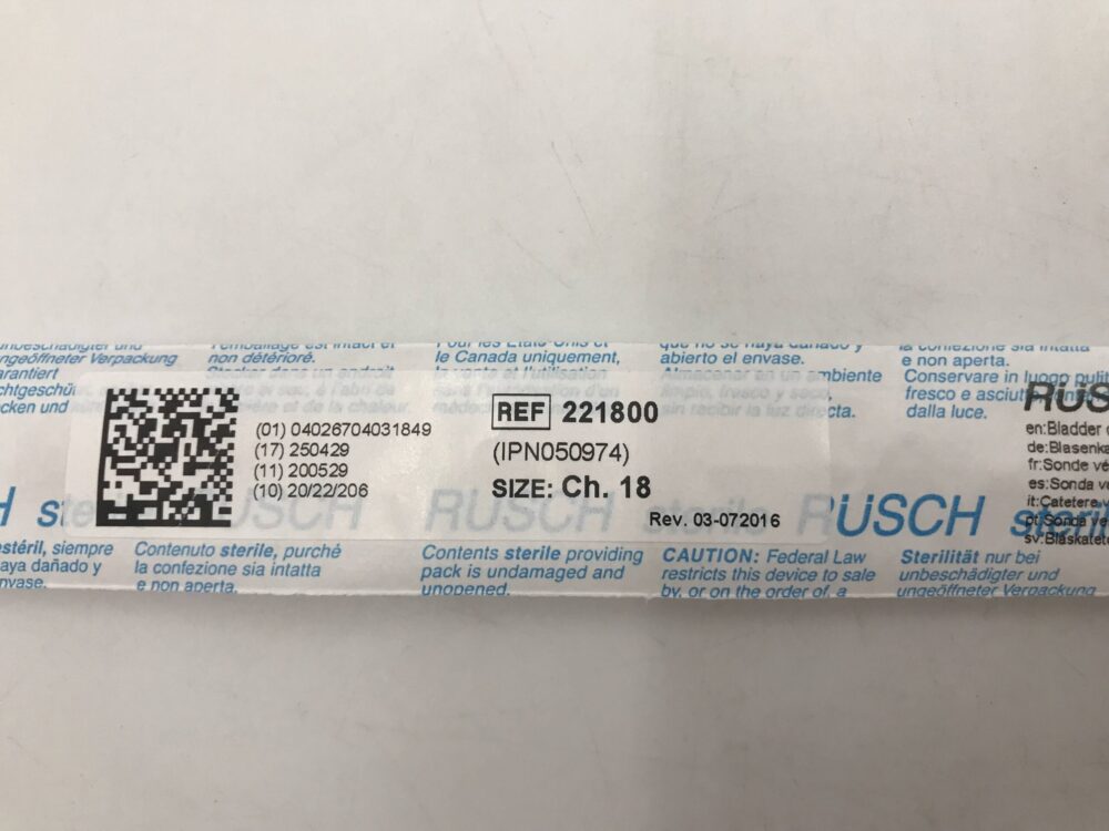 Teleflex 221800 Rusch PVC Catheter Tiemann 2 Eyes Ch.18 - GB TECH USA