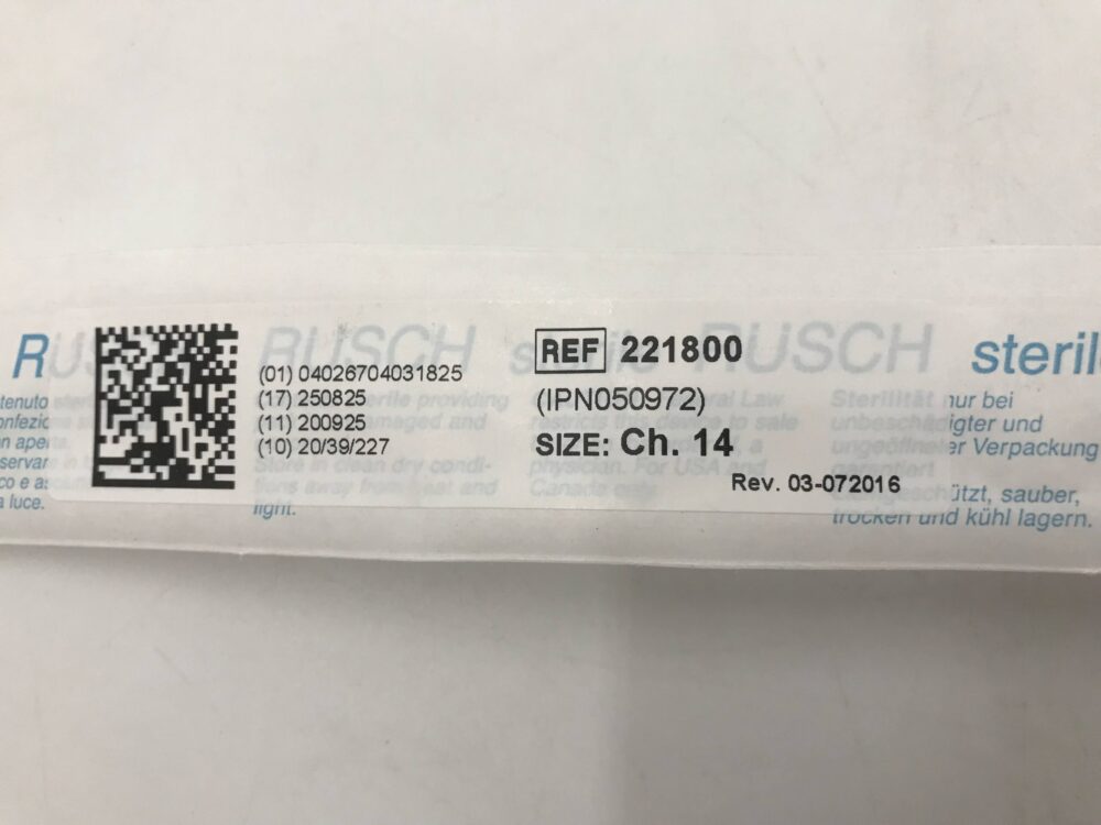 Teleflex 221800 Rusch PVC Catheter Tiemann 2 Eyes Ch.14 - GB TECH USA