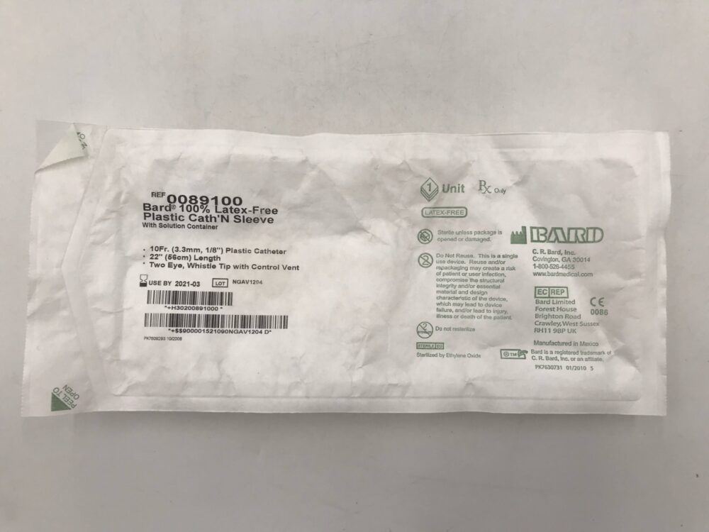 Bard 0089100 Latex Free Plastic Cath'N Sleeve with Solution Container 10Fr. (X) - GB TECH USA