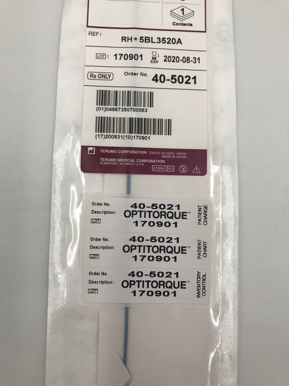 Terumo 40-5021 Optitorque Jacky Radial Fr.5 (1.70mm) x 100cm ...