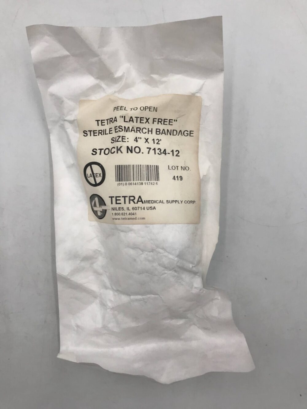 Tetra Medical Supply Corp. 7134-12 Latex Free Sterile Esmarch Bandage ...