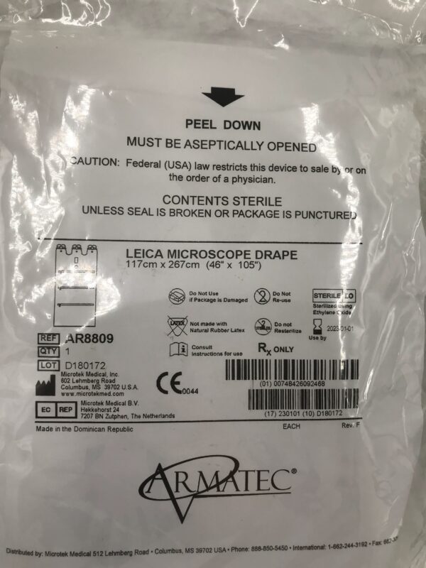 Microtek Medical AR8809 Leica Microscope Drape 117cm x 267cm (X) – GB ...
