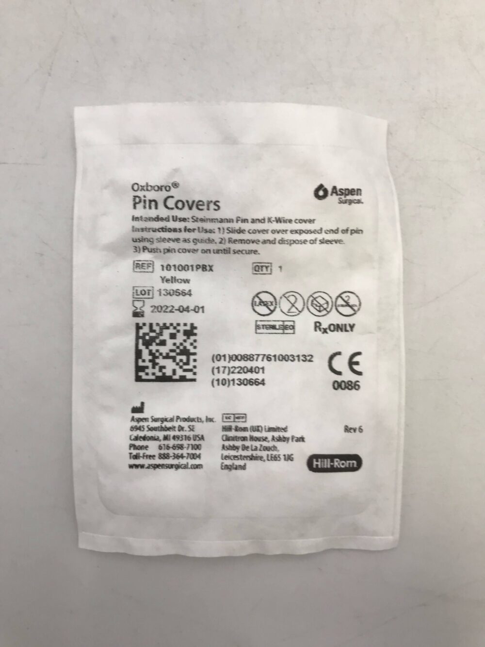 ASPEN SURGICAL 101001PBX Oxboro Pin Covers Yellow (X) - GB TECH USA