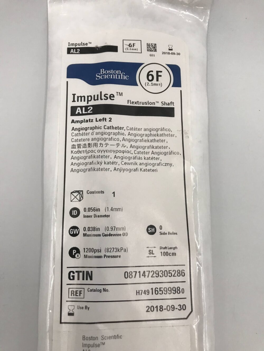 Boston Scientific 1659998 Impulse AL2 Amplatz Left 2 Angiographic ...