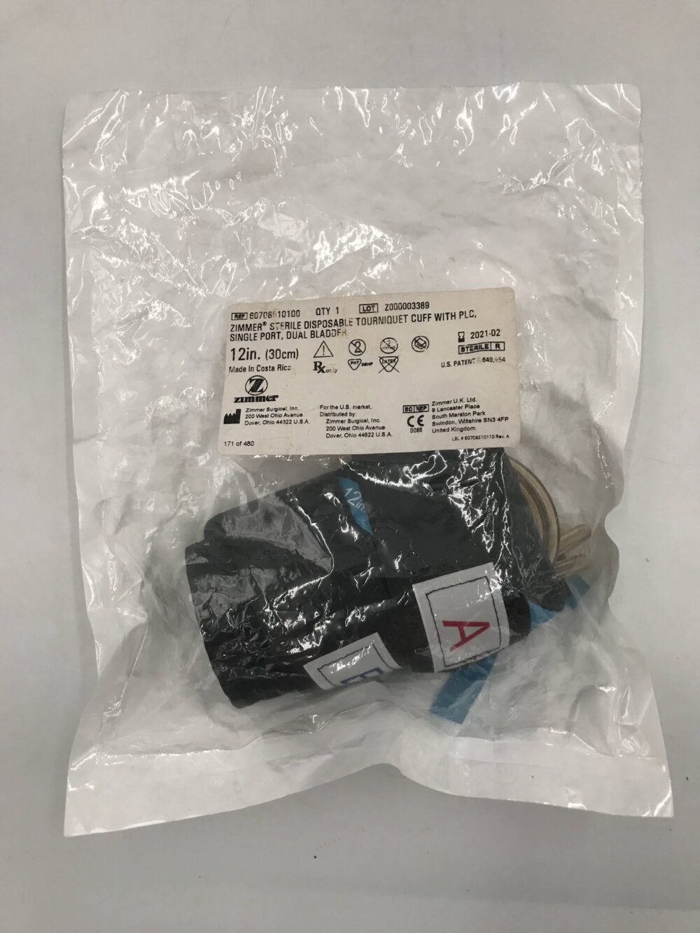 ZIMMER 60708010100 Disposable Tourniquet Cuff w/PLC, Single Port, Dual ...