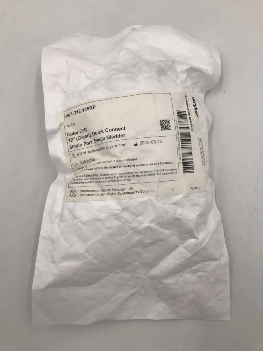 STRYKER 5921-212-135RP (5921-212-135) Color Cuff Green Quick Connect ...