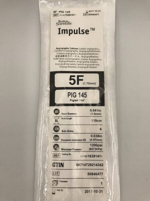 Boston Scientific 1639141 Impulse PIG 145 Pigtail 145° Angiographic ...