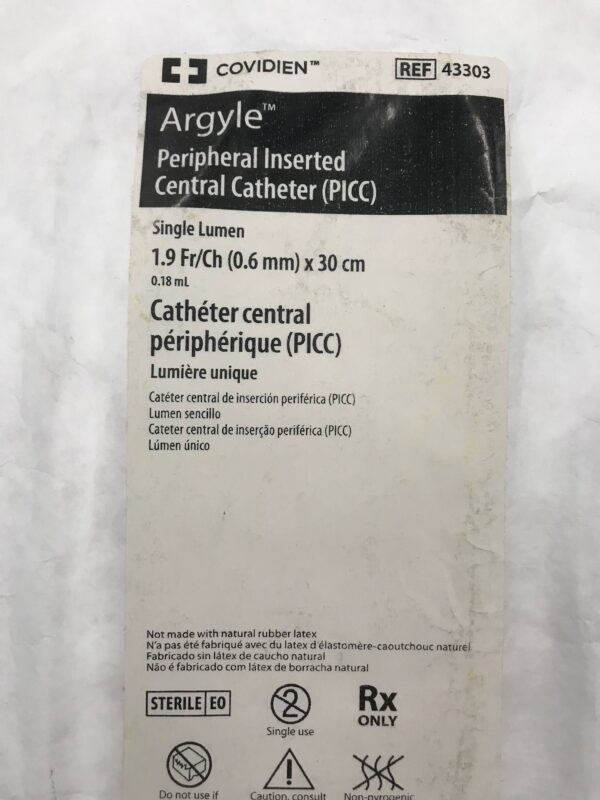 Covidien 43303 Argyle Peripheral Inserted Central Catheter (PICC ...