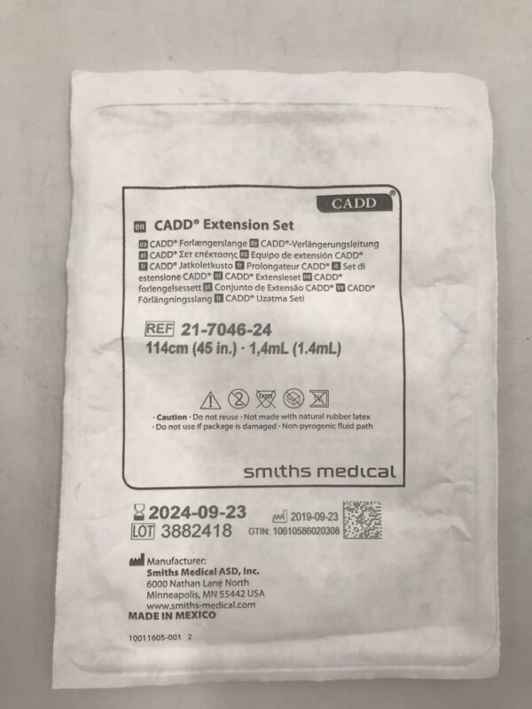 Smiths Medical 21-7046-24 CADD Extension Set 114cm (45in.) – 1,4ml (1 ...