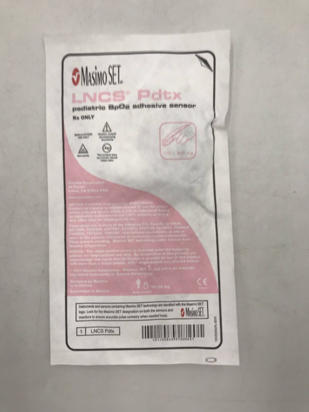 MASIMO LNCS Pdtx Pediatric SpO2 Adhesive Sensor 10-50kg (X) - GB TECH USA