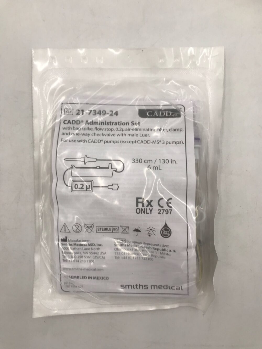 SMITHS MEDICAL 21-7349-24 CADD Administration Set 330cm x 6mL - GB TECH USA