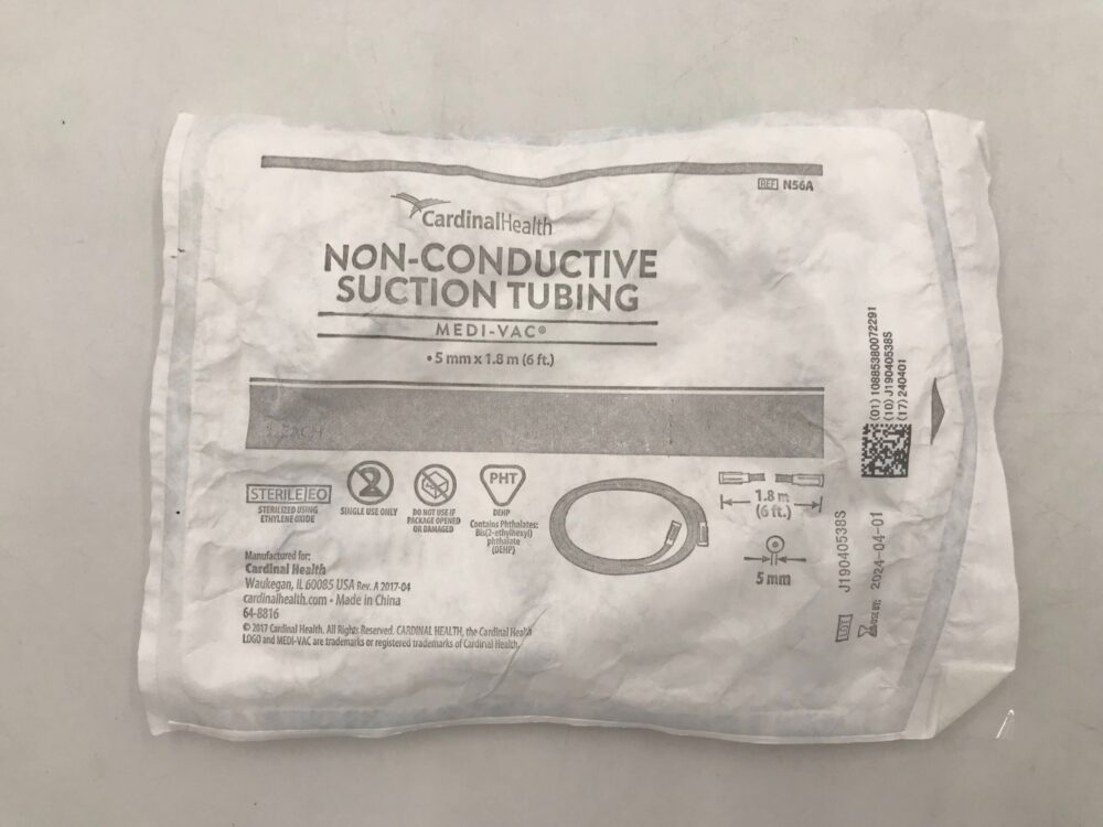 CARDINAL HEALTH N56A Medi-Vac Non-Conductive Suction Tubing 5mm x 1.8mm(6ft) - GB TECH USA