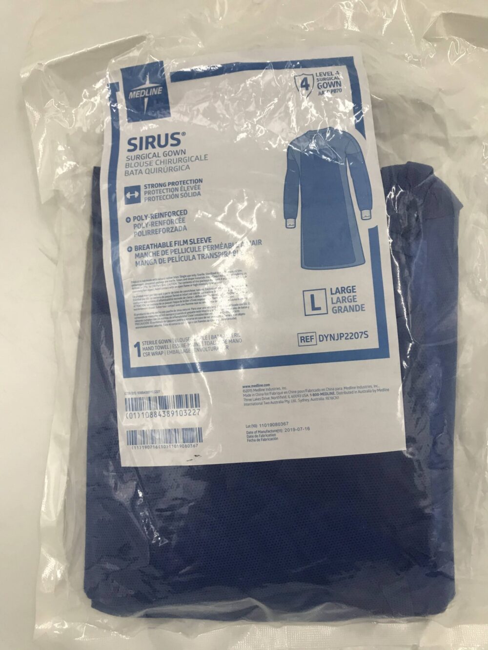 MEDLINE DYNJP2207S Sirus Surgical Gown, Strong Protection Level 4 ...