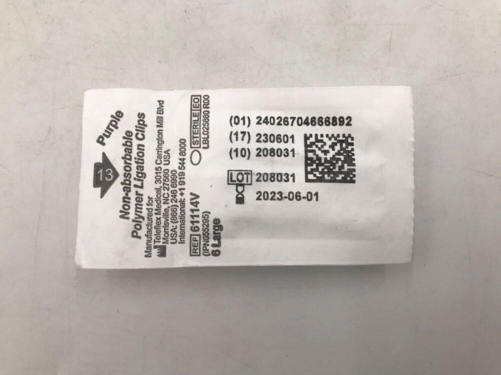 TELEFLEX MEDICAL 61114V Non-Absorbable Polymer Ligation Clips 6 Large(X ...