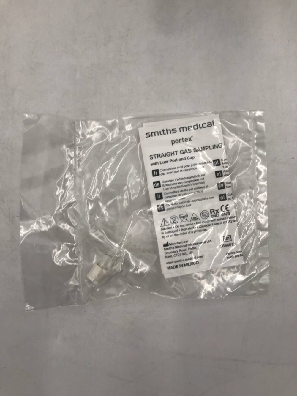 SMITHS MEDICAL 225-3524-804 Portex Straight Gas Sampling Connector (50 ...