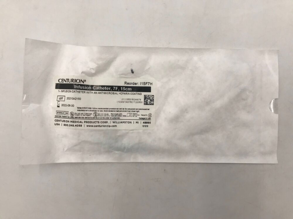 CENTURION I15F7H Infusion Catheter w/ an Antimicrobial Heparin Coating ...