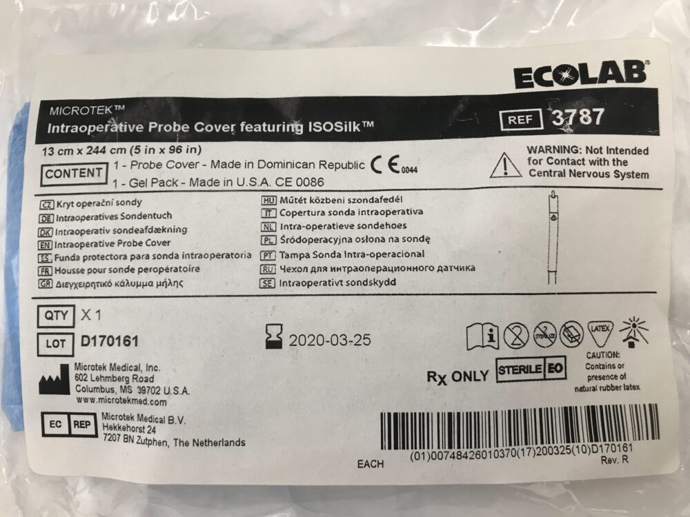 MICROTEK 3787 Ecolab Intraoperative Prove Cover Featuring ISOSilk 13cm ...