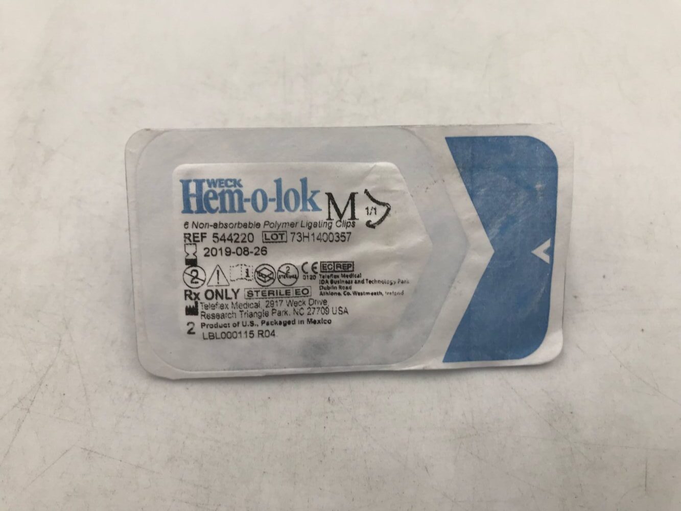 TELEFLEX MEDICAL 544220 Weck Hem-O-lok 6 Nonabsobable Polymer Ligating ...