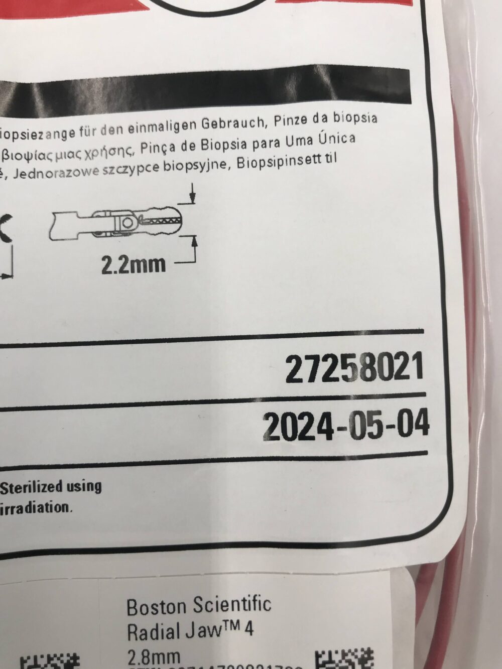 BOSTON SCIENTIFIC 1503 Radial Jaw 4 HOT Single-Use Biopsy Forceps 2.8mm ...