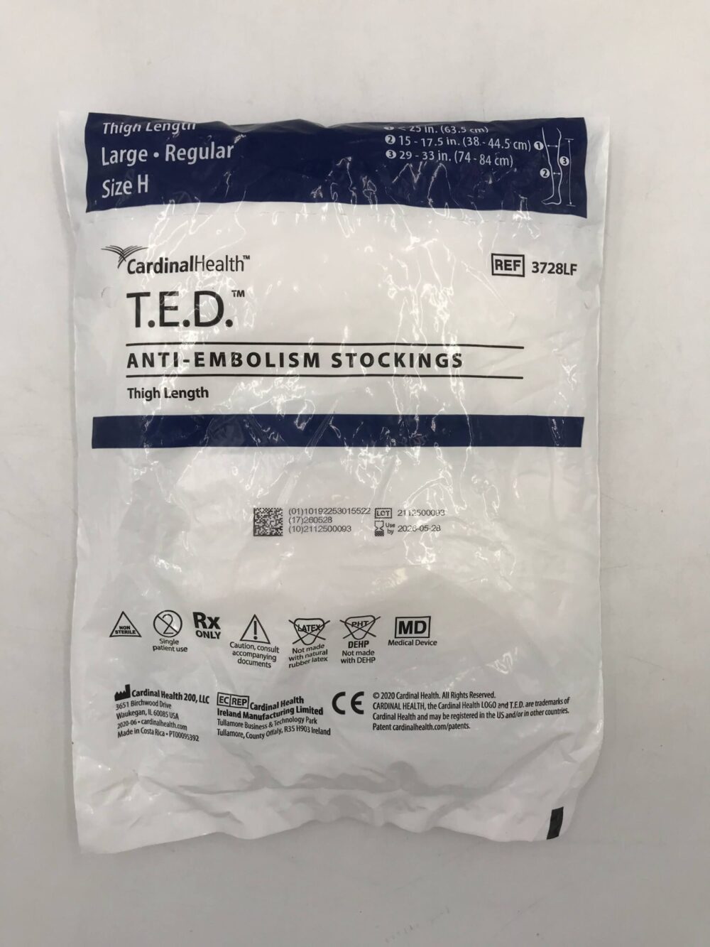 CARDINAL HEALTH 3728LF T.E.D. Anti-Embolism Stockings Thigh Length ...