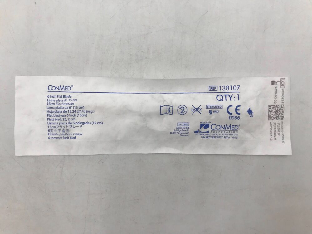 ConMed 138107 Flat Blade 6in - GB TECH USA