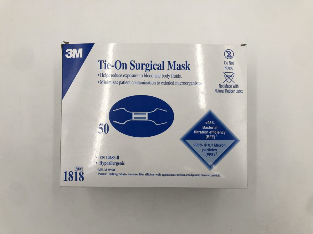 3M 1818 Tie-On Surgical Mask (50/Box) – GB TECH USA