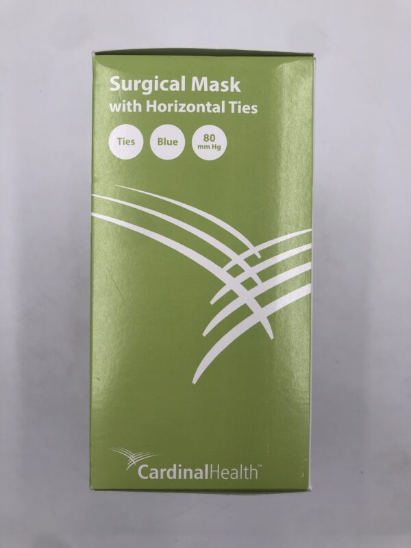 Cardinal Health AT71039 Surgical Mask with Horizontal Ties Blue 80mm Hg ...