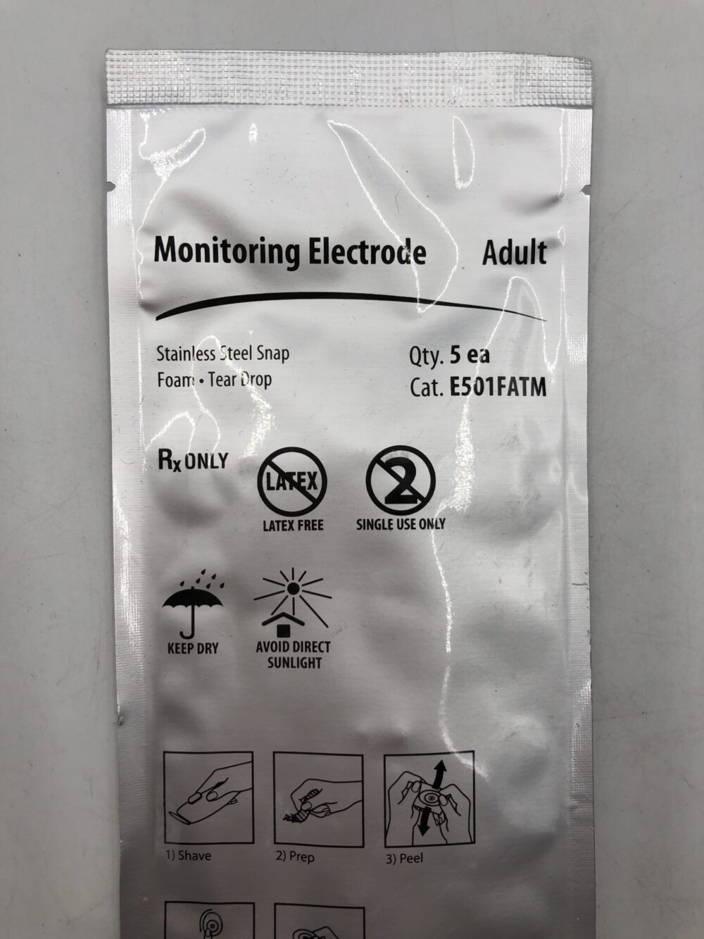 Cardinal Health E501FATM Monitoring Electrode Stainless Steel Snap Foam ...