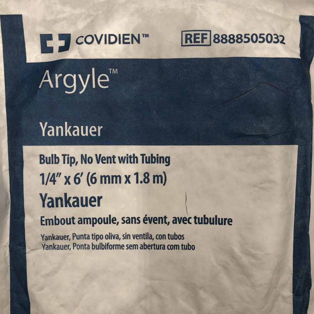 Covidien 8888505032 Argyle Yankauer Bulb Tip No Vent with Tubing 1/4" x ...