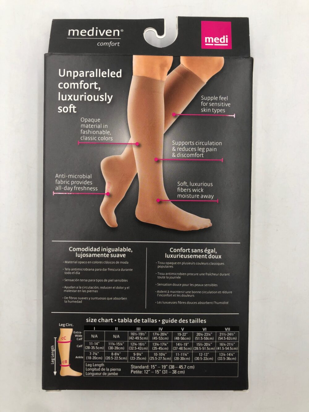 Mediven 48104 Compression Stockings Comfort Calf Closed Toe Natural 30 ...