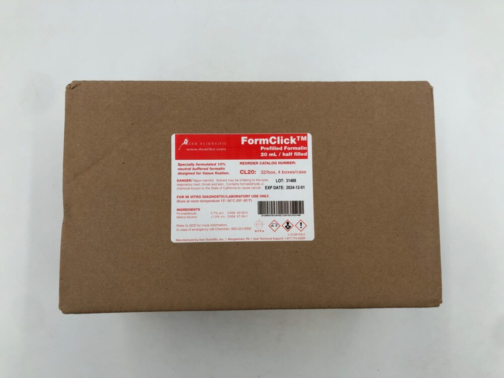 AZER SCIENTIFIC CL20 FormClick Prefilled Formalin 20mL/Half Filled ...