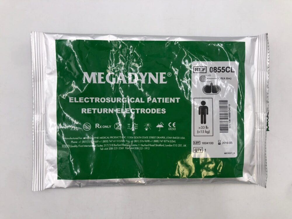 MEGADYNE MEDICAL 0855CL Electrosurgical Patient Return Electrodes 15ft ...
