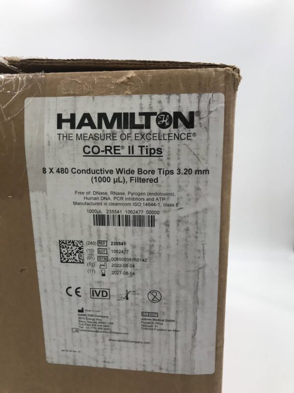 HAMILTON 235541 Co-Re II Conductive Wide Bore Tips Filtered 1000uL ...