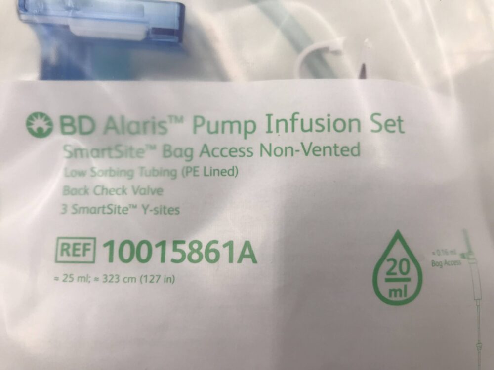 BD 10015861A Alaris Pump Infusion Set SmartSite Bag Access Non-Vented ≈ ...