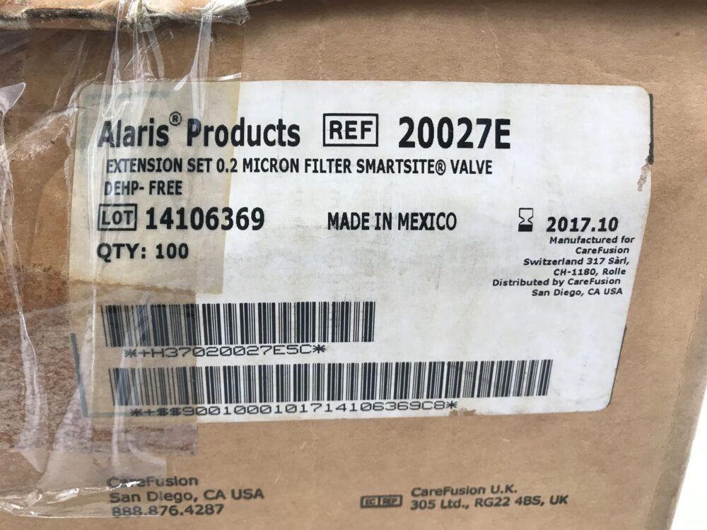 CareFusion 20027E Alaris Products Extension Set 0.2 Micron Filter ...
