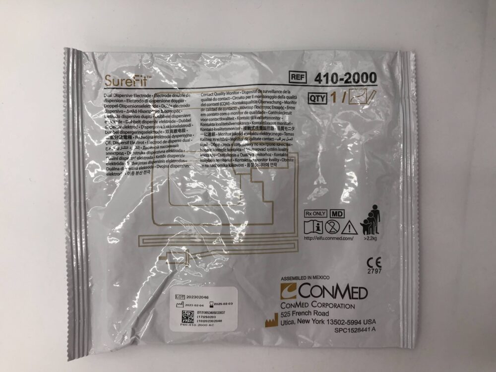 CONMED 410-2000 SureFit Dual Dispersive Electrode - GB TECH USA