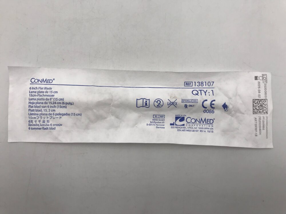 ConMed 138107 Flat Blade 6in - GB TECH USA