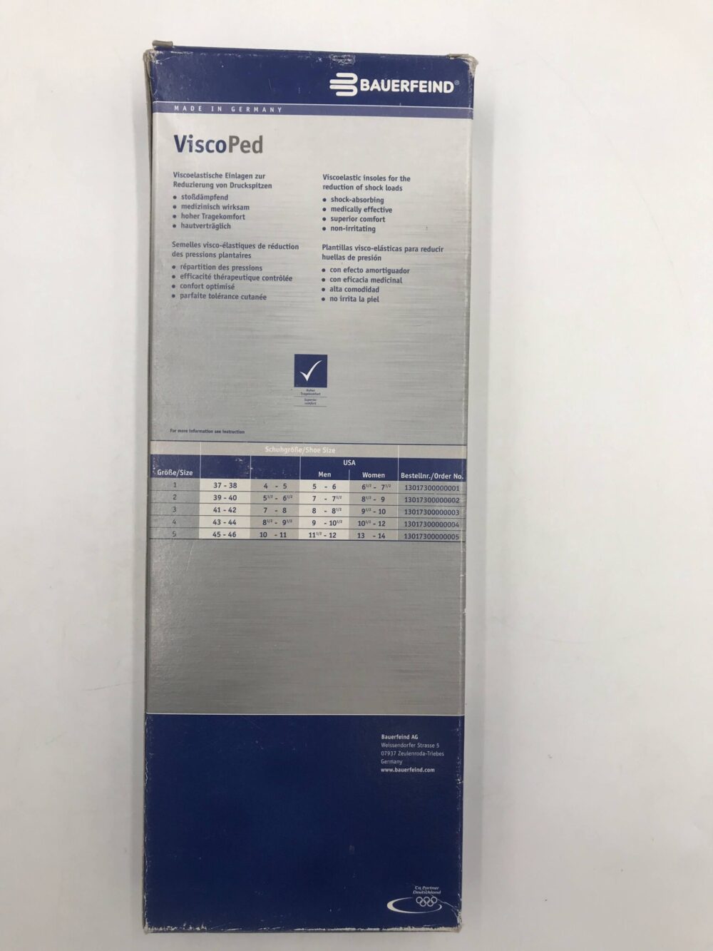 Bauerfeind 13017300000003 ViscoPed Insoles Grobe Size 3 Mens Size 8-8 1 ...